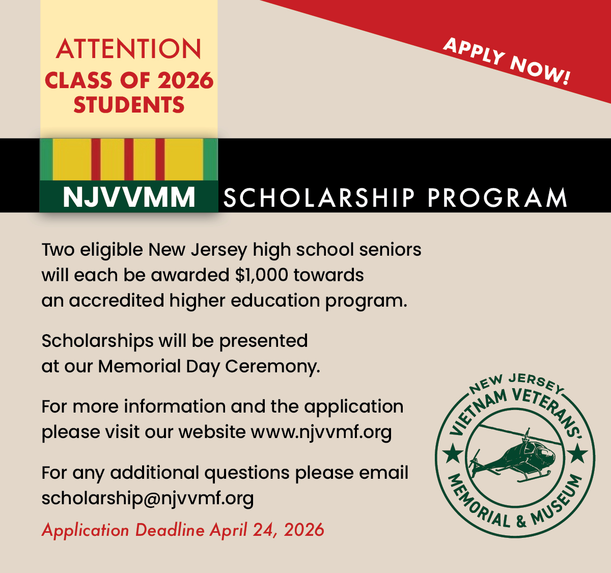 Scholarship - Vietnam Veterans Memorial & Museum